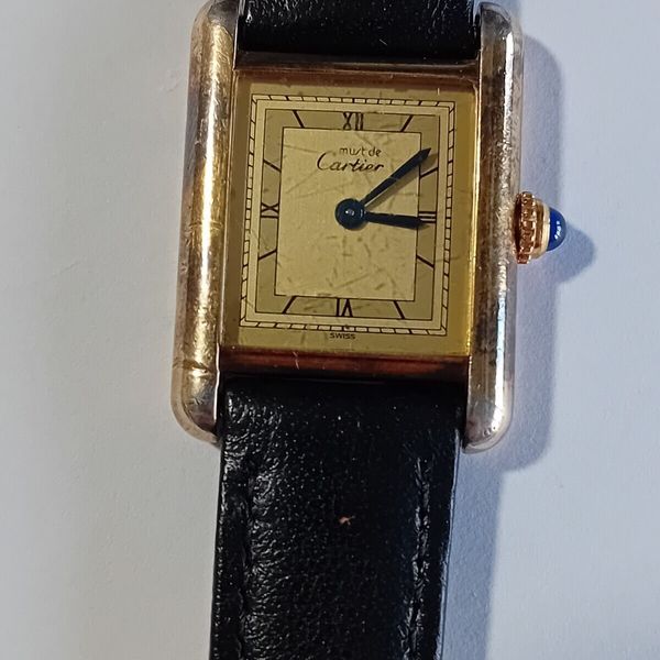 Cartier Mast tank watch Vermille Silver 925 Must Tank Ladies #1210 ...