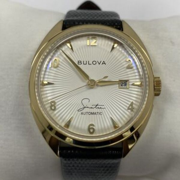 Bulova Frank Sinatra Fly Me To The Moon Automatic Men's Leather Watch ...