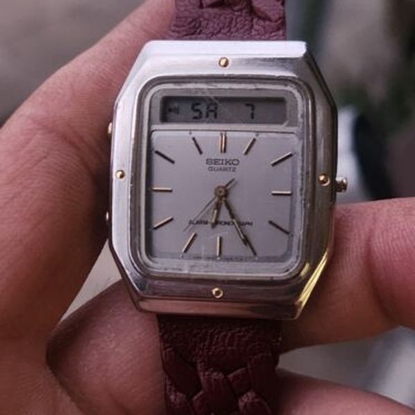 Vintage 1980s Seiko H557-5180 Ana-Digi Quartz Chrono Watch Working ...