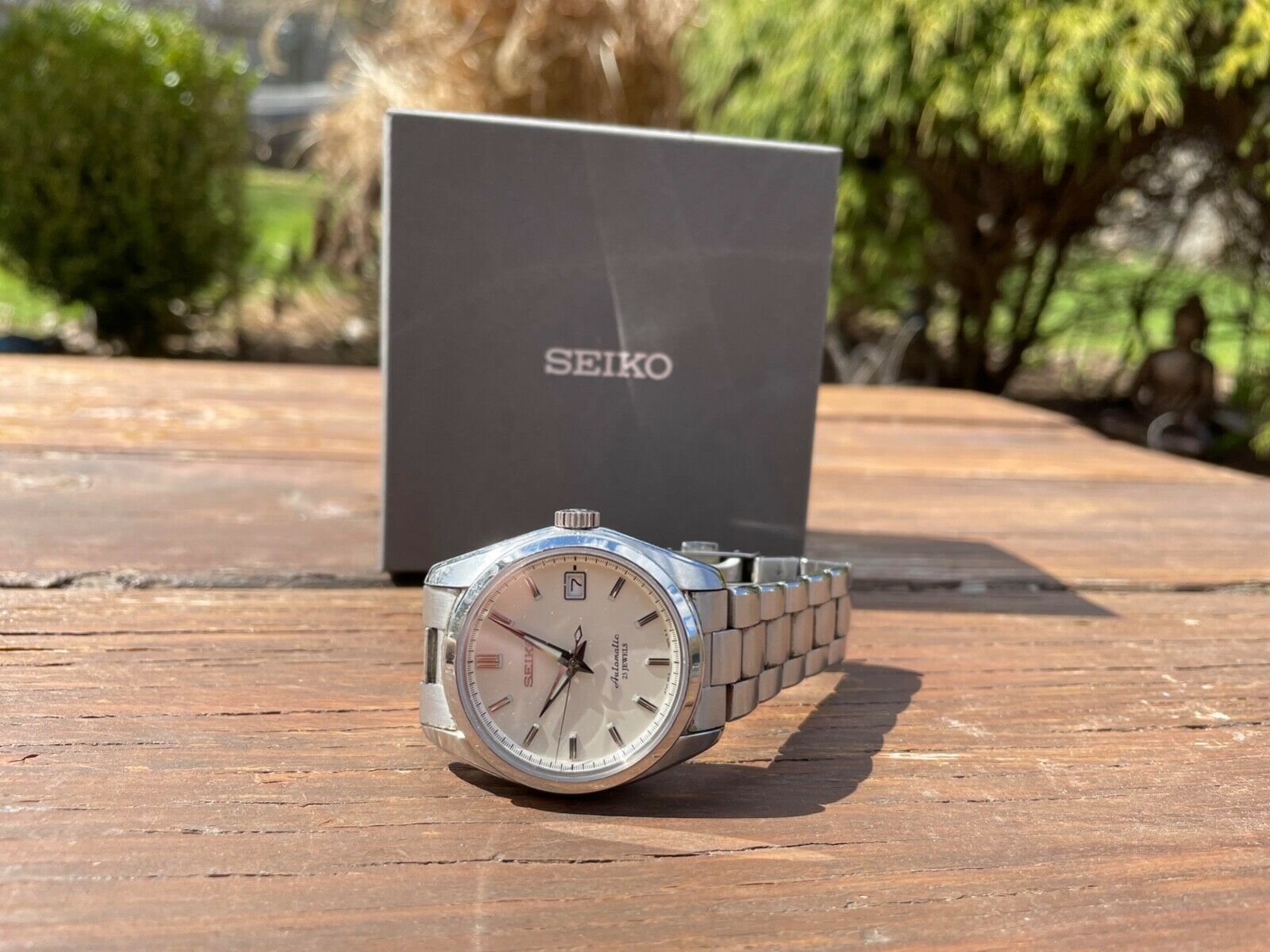 SEIKO SARB035 Cream Dial Automatic Dress Watch Silver 37 mm 23 Jewels ...