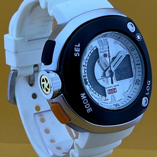 Refurbished Citizen Eco-Drive Promaster Aqualand Ana-Digi Quartz White ...