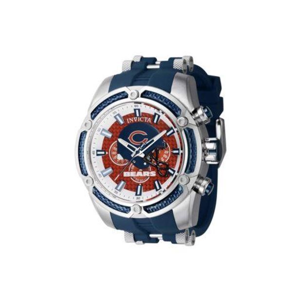 Invicta Men's Watch NFL Chicago Bears Chrono Blue Silicone Rubber Strap ...