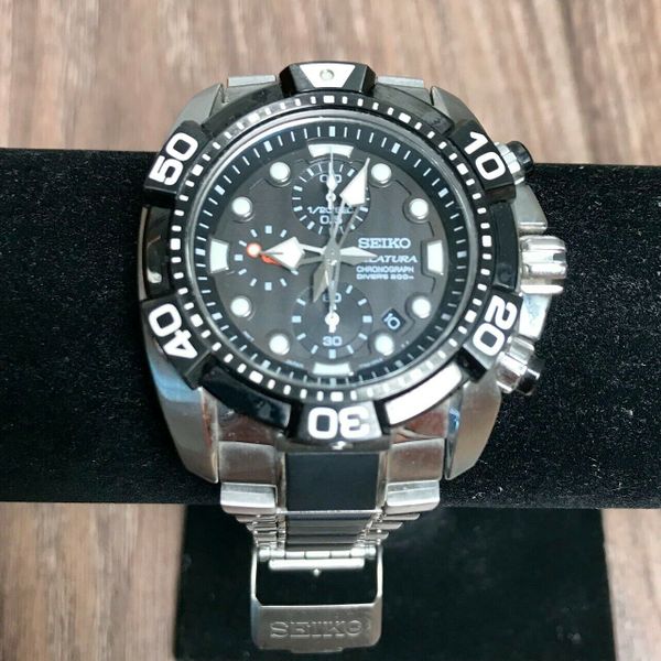 SEIKO VELATURA MENS CHRONOGRAPH SCUBA DIVER'S 200M 7T92-0JT0 STAINLESS ...