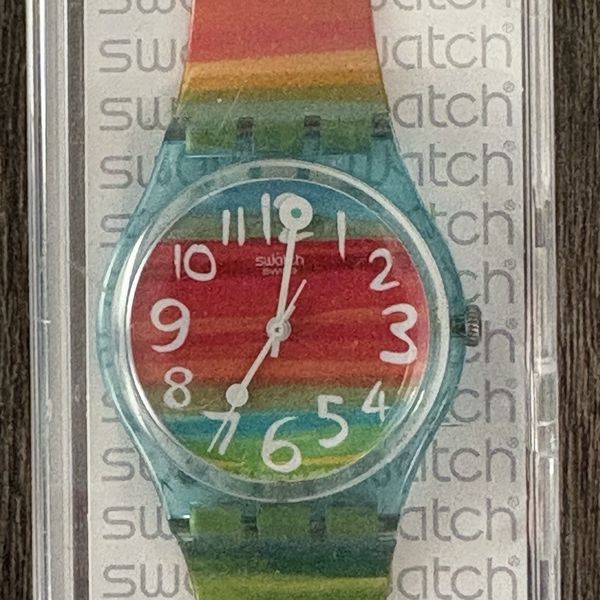 Swatch Watch GS124 COLOUR THE SKY. Unused In Original Box. New Battery ...