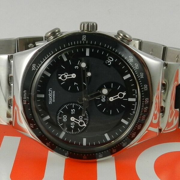 Swatch Men's YCS410GX Windfall Chronograph Silver-Tone Bracelet Watch ...