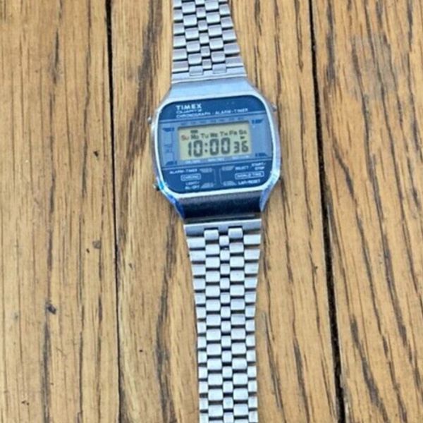 Timex Digital Watch 1979 Vintage World Time Metal Case & Stainless ...
