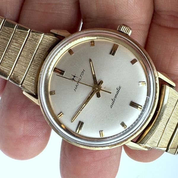 1950's HAMILTON AUTOMATIC ORIGINAL DIAL 10K GOLD FILLED CLEAN CASE RUNS ...