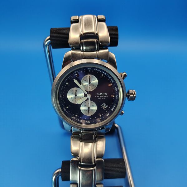 Vintage 1998 Timex Chronograph 38mm Men's Quartz Watch Screw Back Fully ...