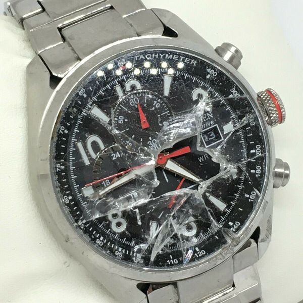 Citizen Eco-Drive Gents Chronograph Watch B612-S087899 BROKEN GLASS ...