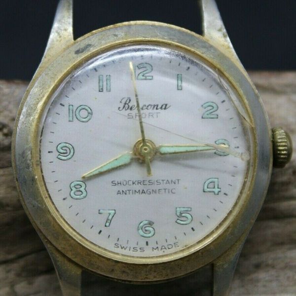 Vintage Berco Sport Swiss Mechanical Watch 32mm 16.3mm LUG FOR REPAIR ...