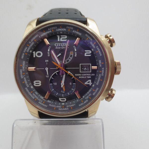 CITIZEN ECODRIVE RADIO CONTROLLED WORLDTIME CHRONOGRAPH GOLDPLATED ...