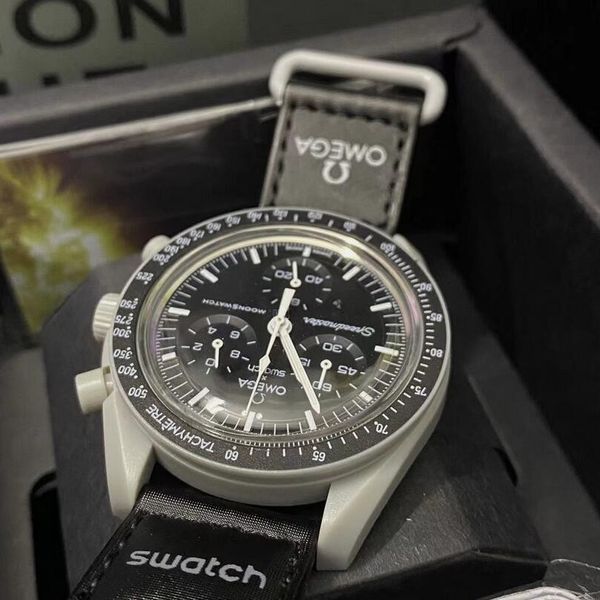 new x Omega Bioceramic Moonswatch Mission To The Moon Watch -With Box ...