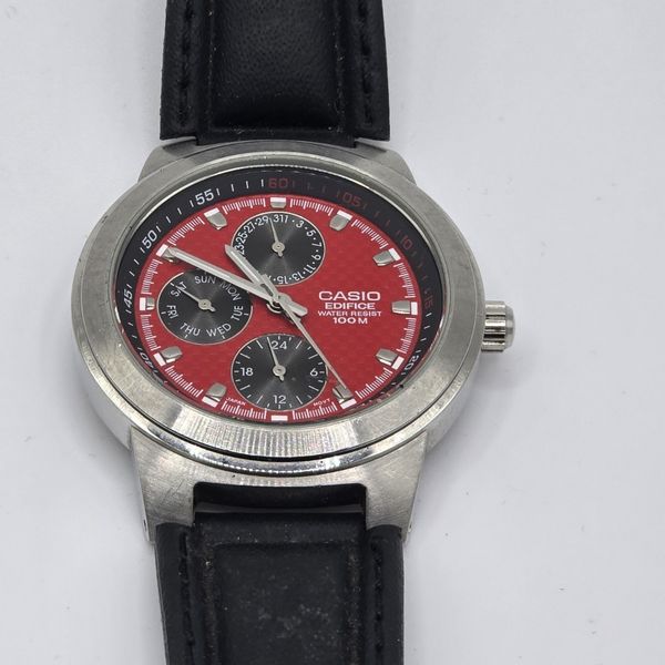 Vintage Casio Edifice Mens Watch EF-308 Red 1794 - See Description ...