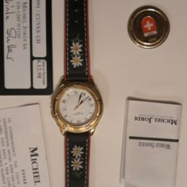 Michel Jordi Ethno watch Swiss Watch Edelweiss theme band Swiss made ...