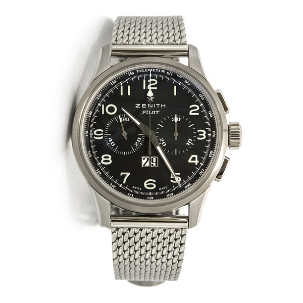 FS: LNIB Pre-Owned Zenith El Primero Pilot Big Date Special 03.2410. ...