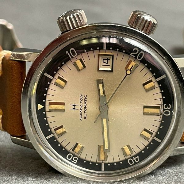 RARE VINTAGE HAMILTON 600 SUPER COMPRESSOR 694A DIVE WATCH 64040-3 NR ...