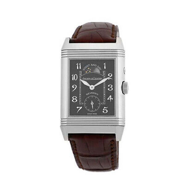 JAEGER LeCOULTRE 18K White Gold Reverso Duo Dual Time Day Night 270.3. ...