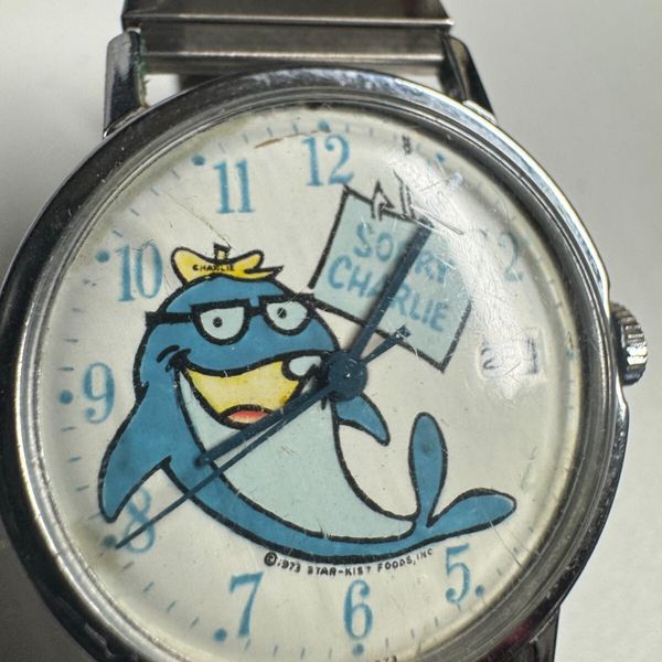 Timex 1973 Starkist Charlie The Tuna 33MM Faded Dial 390162573 Runs ...
