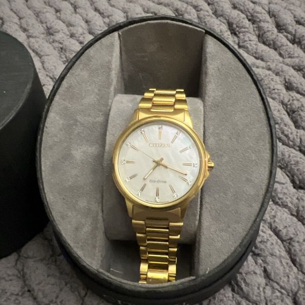 Men'S citizen Eco drive watch new with Box Barley Used Gold With ...