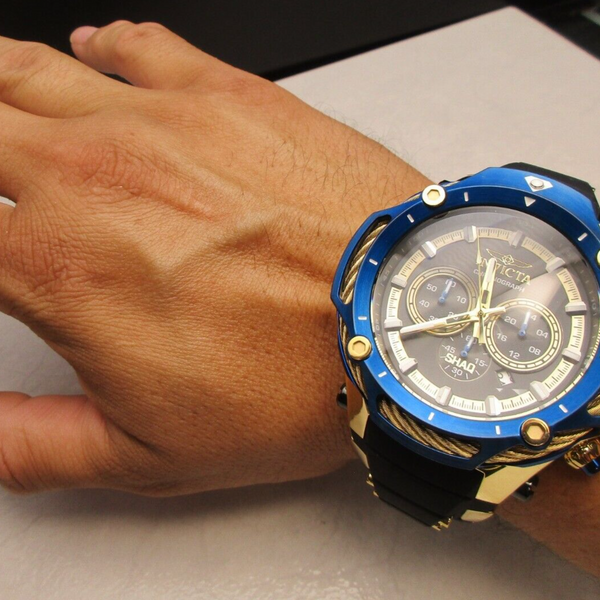 Invicta SHAQ Men's Oversize Watch 59mm, Blue Gold tone 43812 | WatchCharts