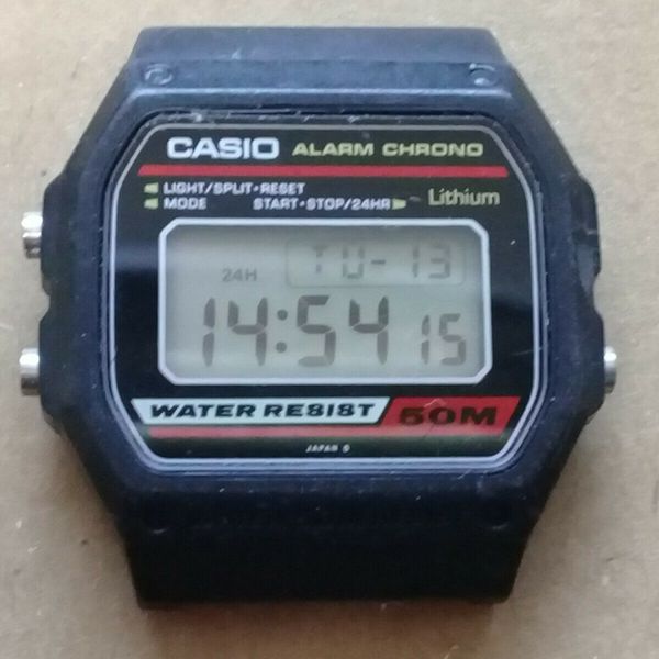 Casio W-14 Module 596 Watch Head. Alarm Chrono - New Battery & Service ...