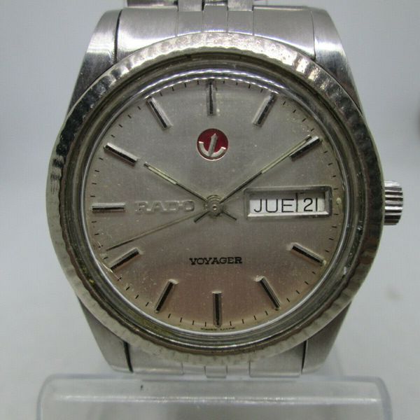 VINTAGE RADO VOYAGER DAYDATE STAINLESS STEEL AUTOMATIC MENS WATCH ...