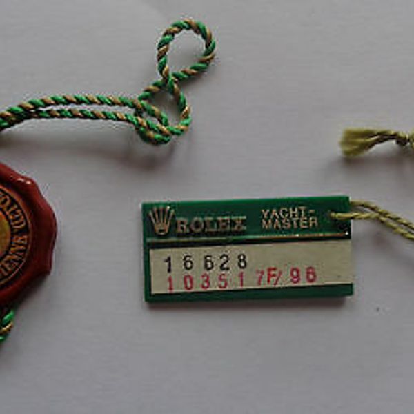 Vintage two Rolex Hang Tags - Rolex Yacht-Master tag - ref 16628 ...