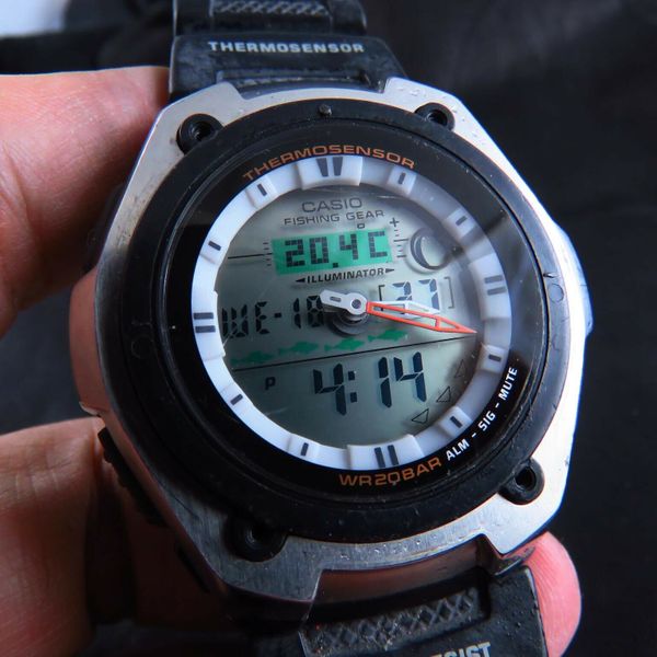 AQW-101 CASIO THERMO SENSOR MOONPHASE WORLD TIME LCD QUARTZ MEN WATCH ...