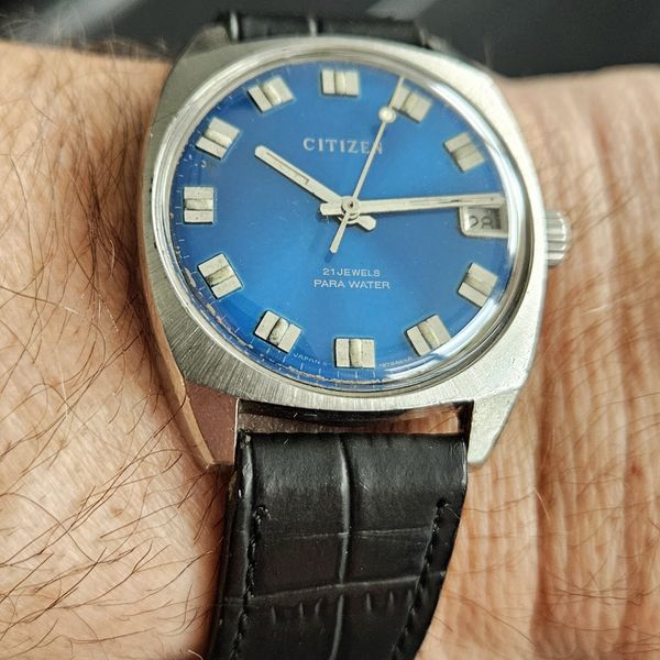 Citizen Vintage Parawater Manual Wind Blue Dial Watch | WatchCharts ...
