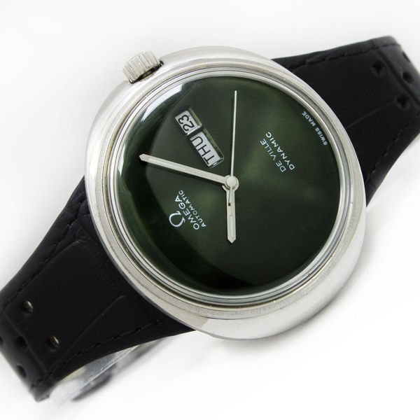Vintage Omega Deville Dynamic Auto Sunburst Green D/D 41mm Steel Watch ...