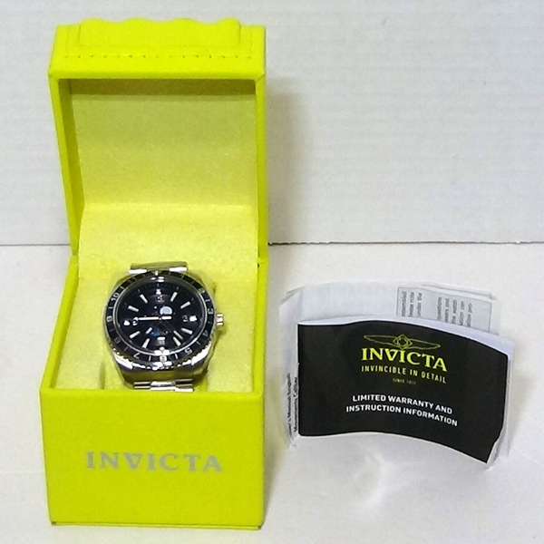 INVICTA WATCH 43MM PRO DIVER QUARTZ MOONPHASE STAINLESS SILVERTONE ...