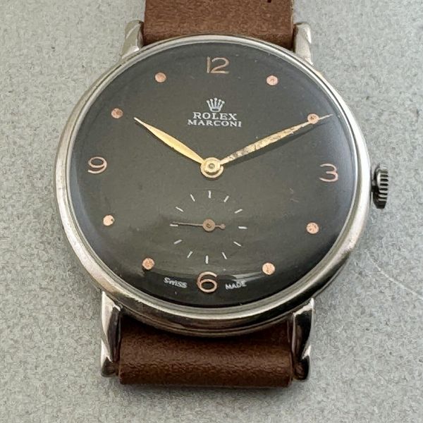 VINT Rolex Marconi black dial swiss made wind up ca 57 NO RESERVE PRICE ...