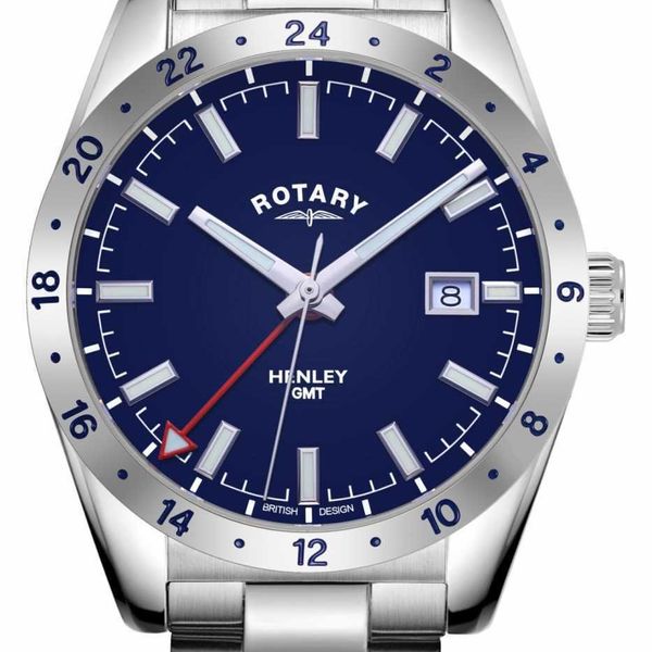 [$145 USD] Rotary Men's | Henley | GMT | Blue Dial | GB05176/05 ...