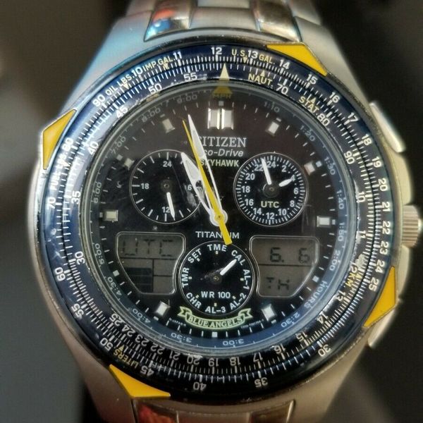 CITIZEN ECO-DRIVE SKYHAWK - BLUE ANGELS TITANIUM C650 WATCH | WatchCharts