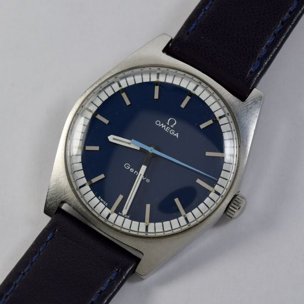 SOLD Omega 135.041 blue “racing” dial | WatchCharts