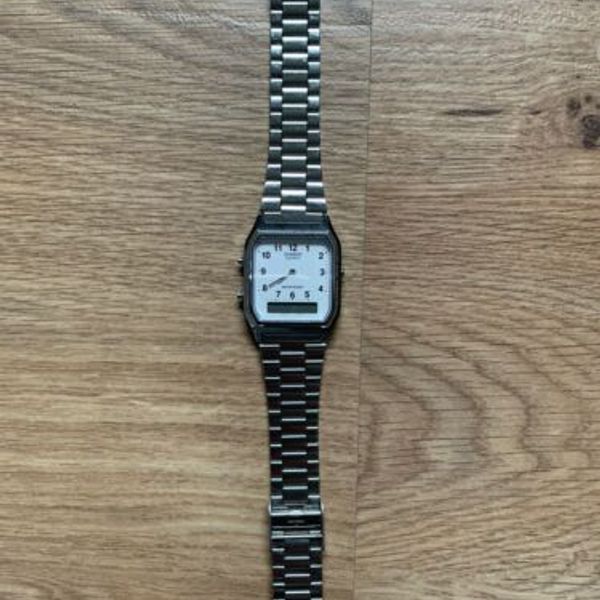 Casio Quartz S-519DV 5154 AQ-230 Stainless Steel Water Resistant ...