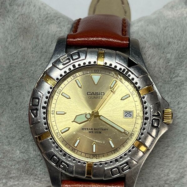 Men's Casio MTD-1045 Two Tone Quartz Date Watch New Battery ...