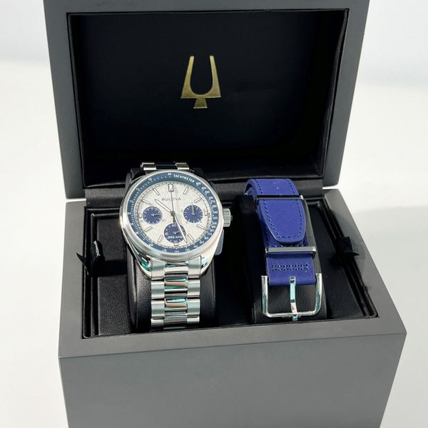 BULOVA 98K112 Special Edition Lunar Pilot Chronograph Blue-Silver ...
