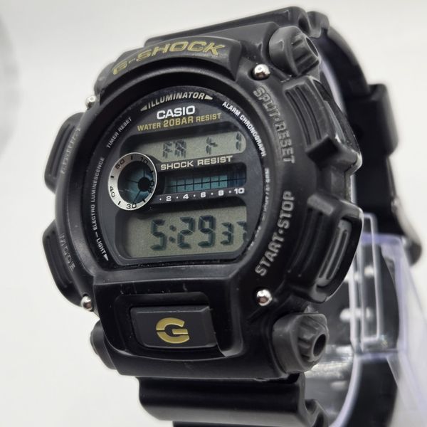 Casio G-Shock Digital Watch DW-9052 Black Chrono Water Resist 20 Bar 46 ...