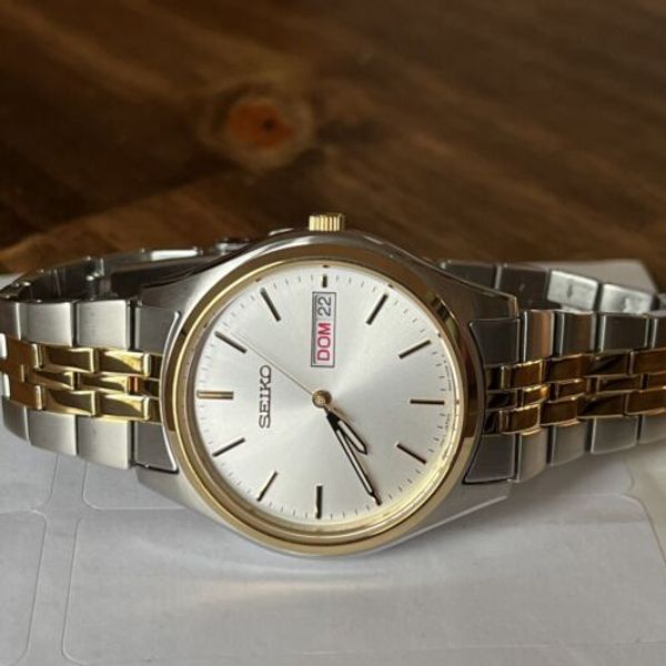 SEIKO Men's ESSENTIAL Stainless Steel Two-Tone Watch - SUR430 MSRP ...