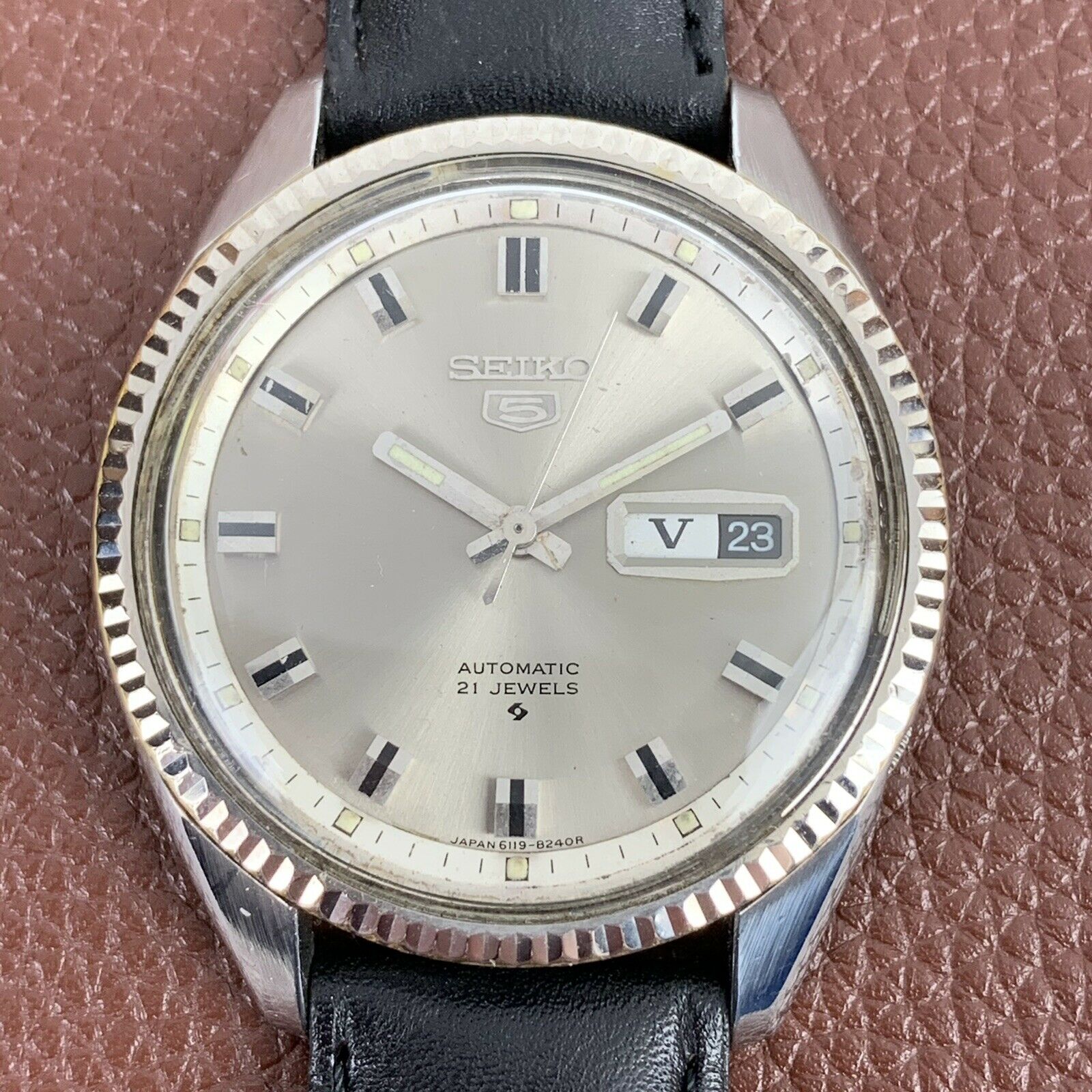 Vintage Seiko 5 Ref. 6119-8203 Jumbo 39mm 21 Jewels Automatic Watch w ...