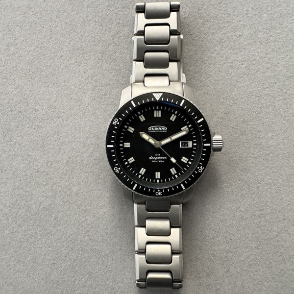 Guinand G44 Deepwave Matte Automatic Dive Watch on Guinand H-Link Bracelet w/ Full Kit + Extras ...