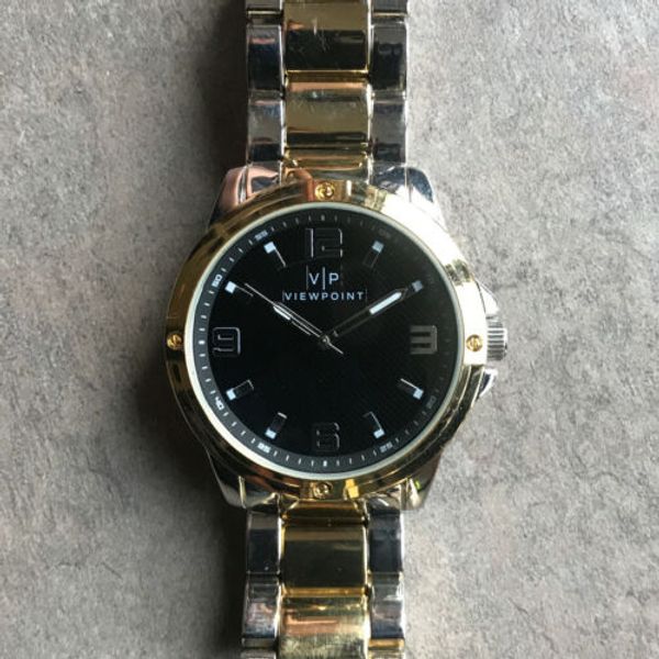 Viewpoint by Timex AA3D81300 Men's Black Analog Watch Two-Tone Steel ...