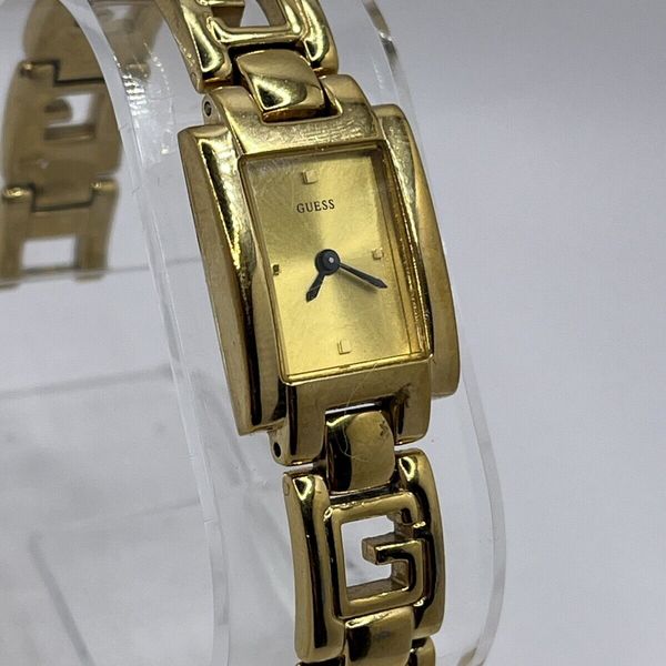 Guess Tank Women's Quartz Watch G65257L Gold G Logo 6.25" Band- New ...
