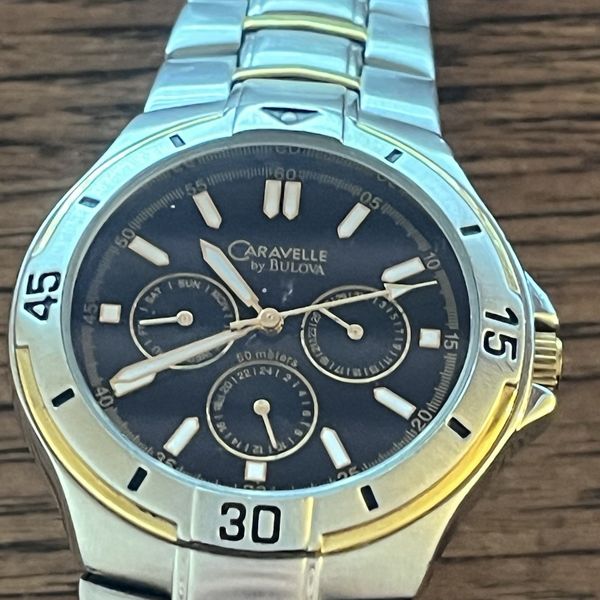 Caravelle by Bulova Menâ s Chronograph Watch 97B134 Two-Tone 50m ...