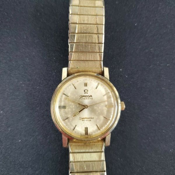 Omega Automatic Seamaster Deville Watch with Date and Speidel Band ...