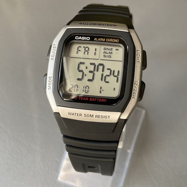 Casio Illuminator Watch Square Alarm Light Chronograph W-96H ...