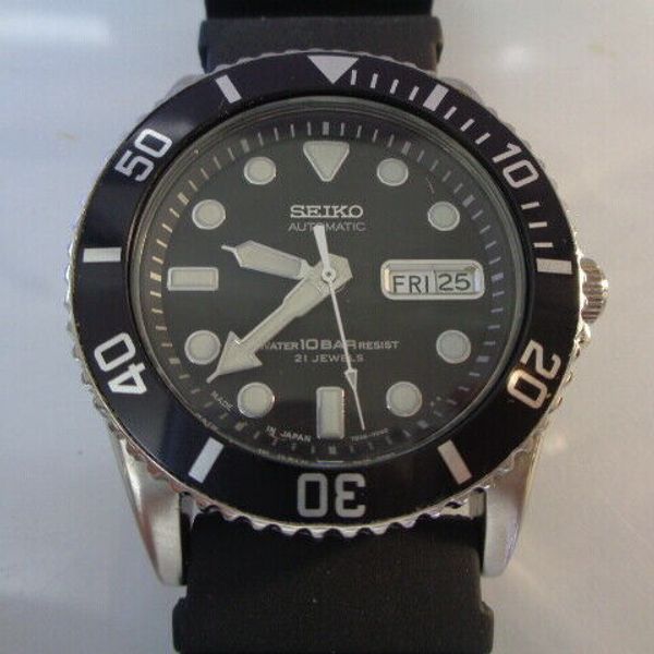Seiko Diver Mens Watch Day & Date Auto 7S26-0040 Black Dial SKX031J SN ...