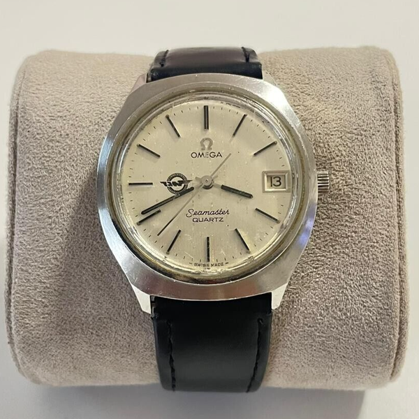 Original Vintage OMEGA Seamaster WATCH old men Quartz Steel Stainless ...