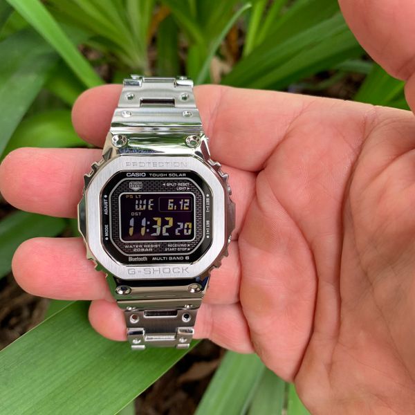 G-Shock GMWB5000-1 (reverse display) with Stainless Bracelet and Rubber ...